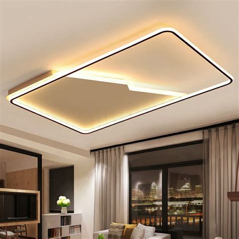 Simplicity Acrylic Rectangle Flush Mount Led Light White Ceiling Fixture For Bedroom Flush