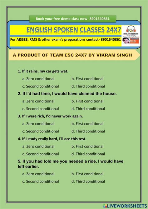 All Types Conditional Sentences 2295210 Esc 24x7 By