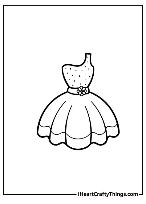 Cute Dress Coloring Page Outline Sketch Drawing Vector 59 Off