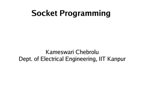 Socket Programming