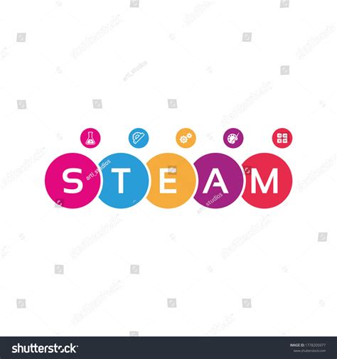 Steam Science Technology Engineering Art Mathematics Stock Vector