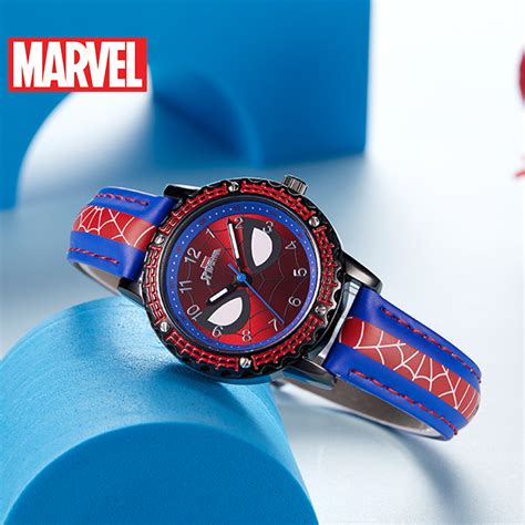 迪士尼儿童手表指针式男童蜘蛛侠卡通联名男孩防水小学生电子表男 虎窝淘