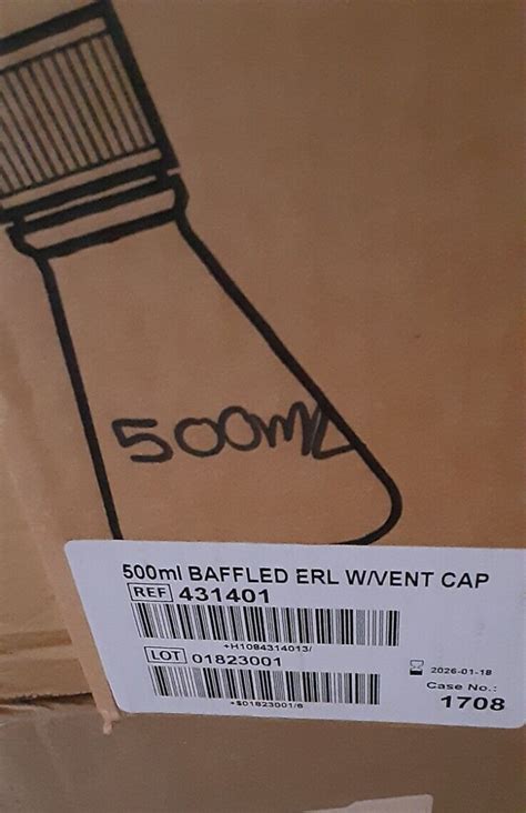 Corning 500ml Erlenmeyer Shake Flasks W Vented Cap 5 Ind Sealed 431145 Ebay