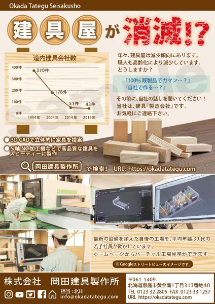 北海道の工務店様に向けたチラシを配布いたしました part2 株式会社 岡田建具製作所