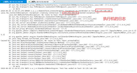 jmeter集群，异常java rmi connectioexception exception creating connection