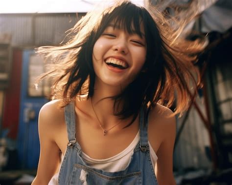Premium Ai Image A Girl With A White Tank Top And A White Tank Top