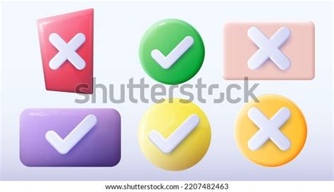 Realistic Right Wrong 3d Button Set Stock Vector Royalty Free