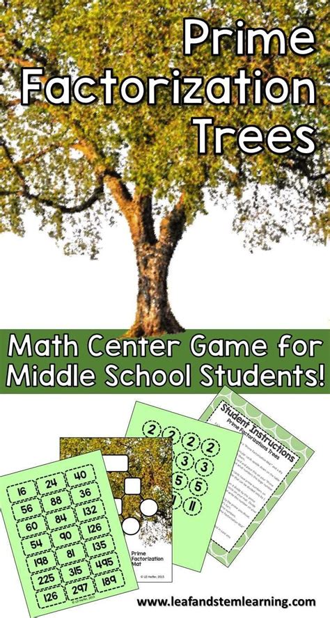 Prime Factorization Trees Center Prime Factorization Middle School Math Classroom Math