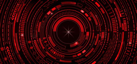 Abstract Cool Red Technology Background Digital Futuristic Hi Tech