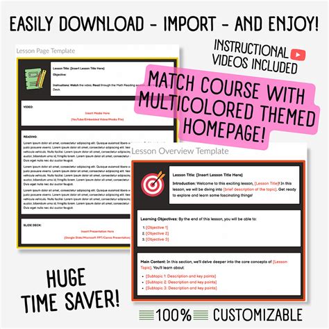 Canvas Lms Template Module Multicolored 100 Customizable Canvas Queen