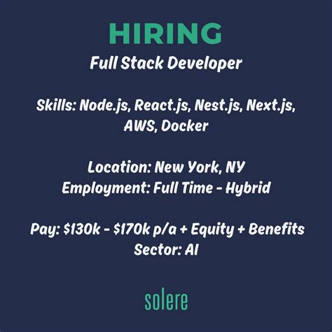 Hiring Fullstack Reactjs Nodejs Softwarengineer Newyork Ai