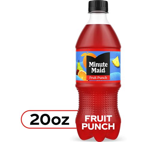 Minute Maid Real Fruit Punch Juice Refreshing And Delicious 20 Fl Oz Bottle