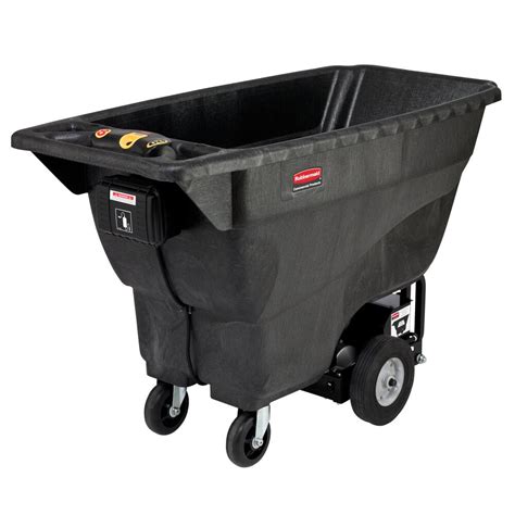 Rubbermaid Fg102100bla Black 10 Cubic Yard Motorized Tilt Truck 500 Lb