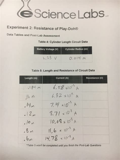 Solved Post Lab Questions 1 Find The Resistance In Each