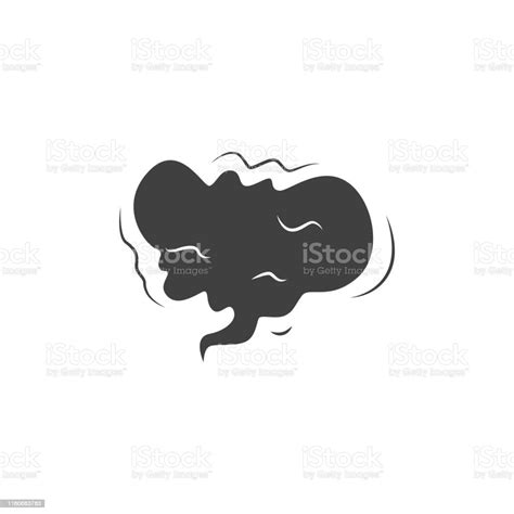 Smoke Cloud Silhouette Shape With Round Form Stock Illustration
