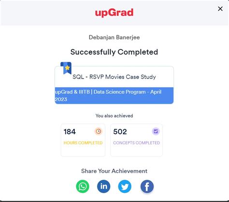 debanjan banerjee on linkedin upgrad dataanalysis sql datascience iiitb