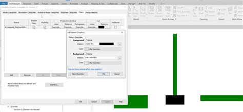 在 Revit 中，替代的截面填充图案在墙基、楼板边缘和墙饰条上始终为黑色