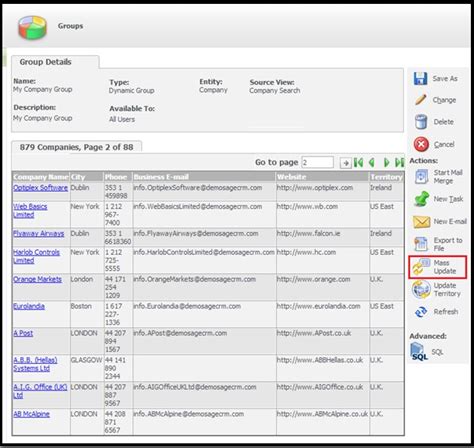 Mass Update In Sage Crm Sage Crm Tips Tricks And Components