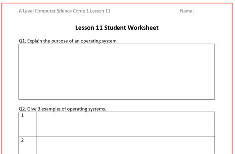 OCR ALevel Computer Science Unit Operating Systems Teaching Resources