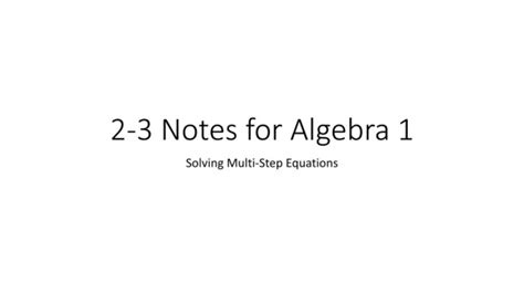 PPT Algebra Notes PowerPoint Presentation Free Download ID 5127475