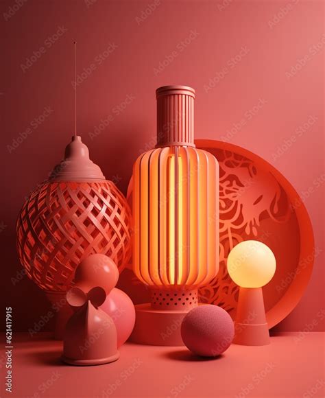 Ilustração Do Stock 생성형 인공지능으로 만든 다양한 크기의 조명이 케이블에 매달려 있는 다채로운 배경 종이 배경 Adobe Stock