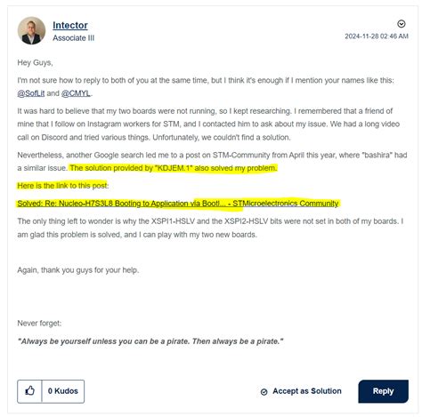 Solved Problems With Nucleo Stm32h7s3l8 Development Stmicroelectronics Community