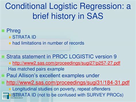 Ppt Overview Of Conditional Logistic Regression Powerpoint