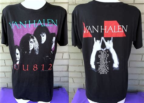 Vtg Van Halen Ou812 Tour Xl 1988 Sammy Hagar T Shirt Made In Usa Black 2 Sided Mens Tshirts