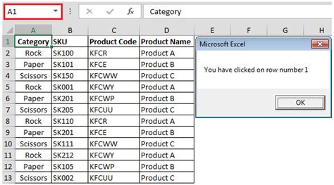How To Get Row Number By A Single Click Using VBA In Microsoft Excel