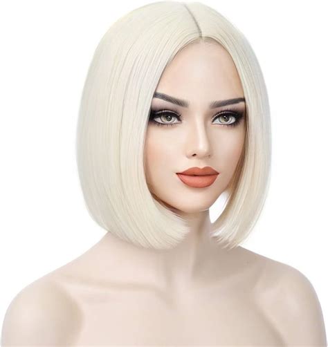 Wthcos Platinum Blonde Bob Wigs For Women Short Straight