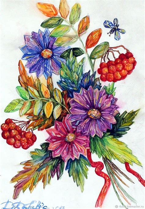 Рисунки осенних букетов для детей
