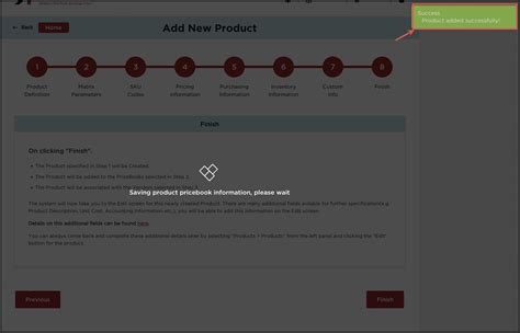add new product matrix item