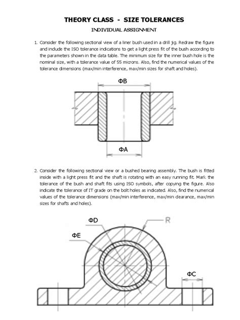 Graphic Engineering Size Tolerances Assignment Pdf Pdf Engineering Tolerance Engineering