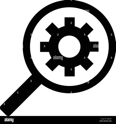 Magnifying Glass And Gear Icon Set Editable Vector Stock Vector Image And Art Alamy