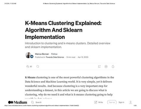 k means clustering explained algorithm and sklearn implementation by marius borcan towards