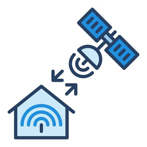 Satellite And House Vector Satellite Internet Access Concept Blue Icon 27268395 Vector Art At