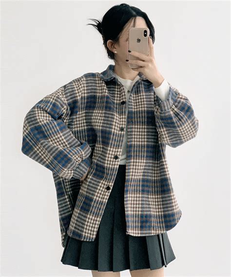 [양털안감 도톰따뜻 ] 밀리 오버핏 긴팔 체크 자켓 두꺼운 루즈핏 남방 셔츠 아우터 빈티지 남녀공용 빅사이즈 심플 기본템 데일리룩 캐주얼 스트릿패션 에이블리