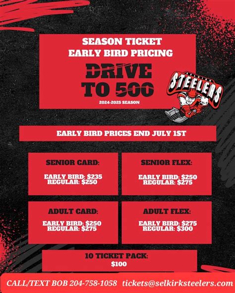 Season Tickets 2024 To 2025 Selkirk Steelers