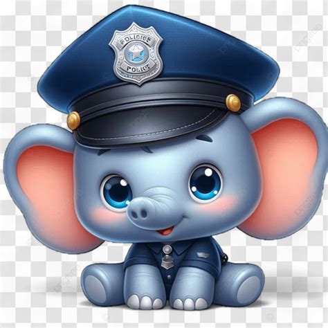 유쾌한 디자인에 유머와 창의성을 결합한 경찰 모자를 쓴 코끼리의 클립 아트 그림 경찰 모자를 쓰고 있는 코끼리의 클립 아트 그림 유쾌한 디자인에 유머와 창의성을 결합