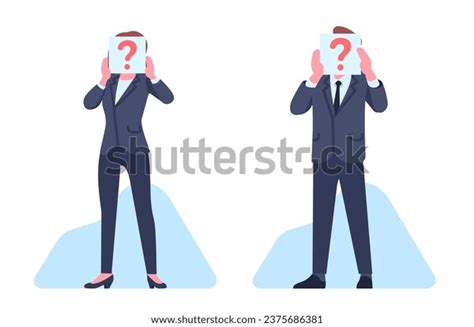 Anonymous Male Female Question Mark Office Stock Vector Royalty Free