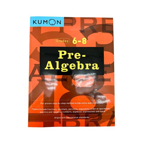 Kumon Grades 6 8 Pre Algebra Work Book Math Book Canadawide Liquidations