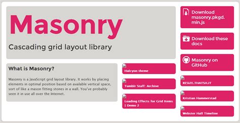 用Masonry和jQuery lazyload插件实现网页瀑布流布局 Paincker