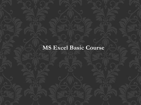 Ppt Ms Excel Basic Course Powerpoint Presentation Free Download Id