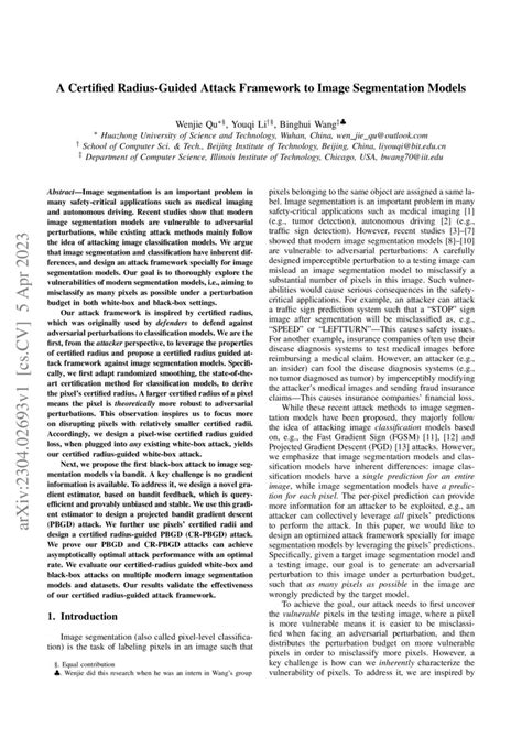 A Certified Radius Guided Attack Framework To Image Segmentation Models