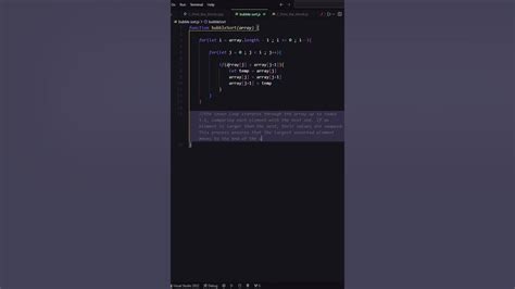 bubble sort in javascript javascript bubblesort youtube
