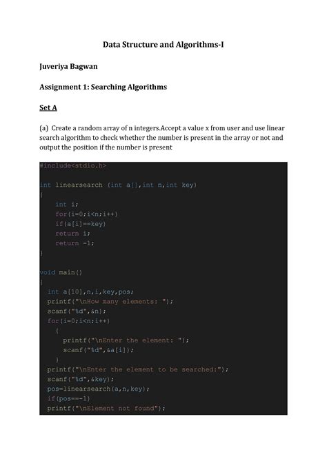 Ds Assignment Program Data Structure And Algorithms I Juveriya Bagwan