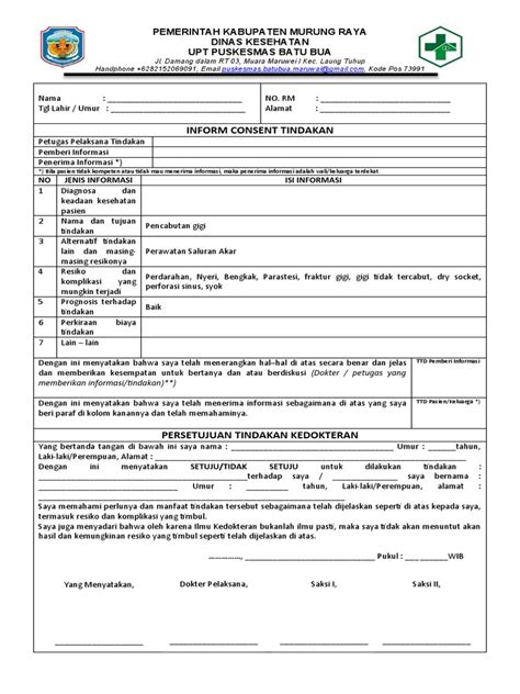 Informed Consent Tindakan Cabut Gigi Pdf