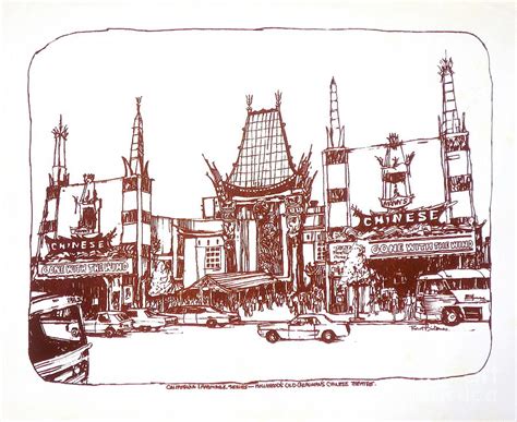Chinese Theater Los Angeles Ca Drawing By Robert Birkenes Fine Art