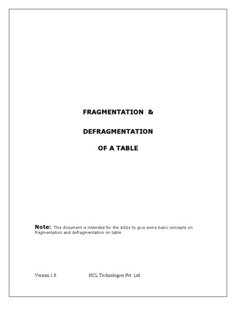 Oracle Tables Defragmentation Pdf Sql Database Index