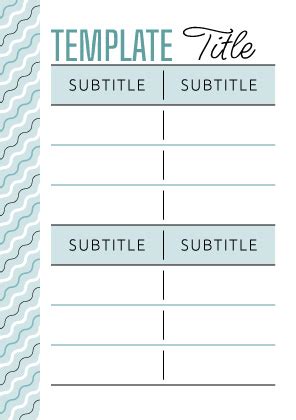 Download Printable Table 4 Column PDF